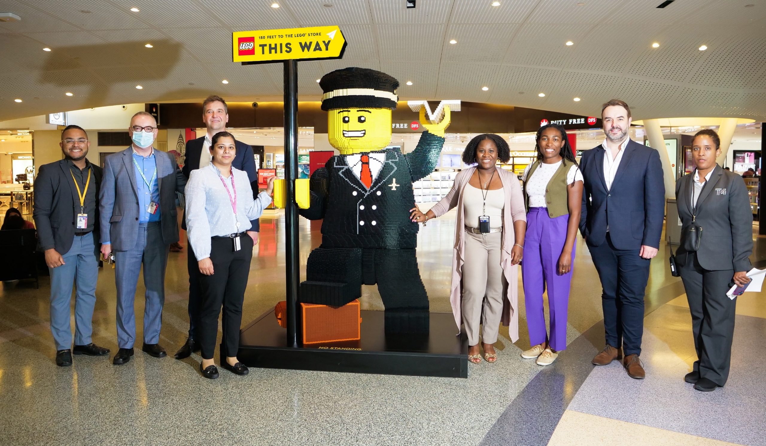 Super-sized LEGO pilot points the way to DFS store at JFK T4 : Moodie ...
