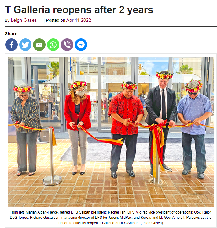 “Biba DFS, Biba (long live) Saipan” – Landmark day as T Galleria by DFS ...